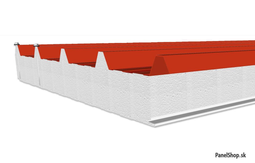 Sandwich panel with polystyrene core – roof (visible joint)