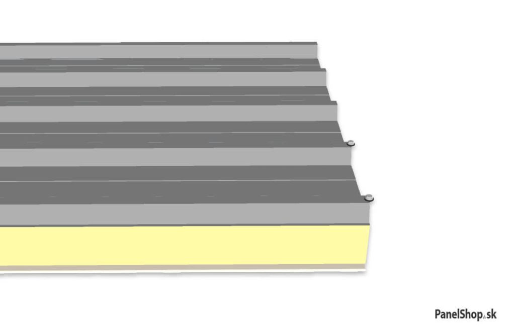 Sandwich panel with polyisocyanurate PIR core – roof